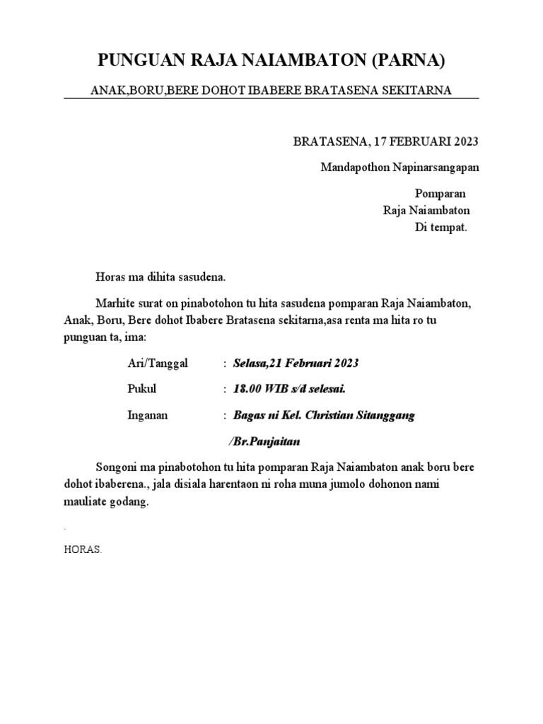 Pemberitahuan Undangan Pesta Raja | PDF