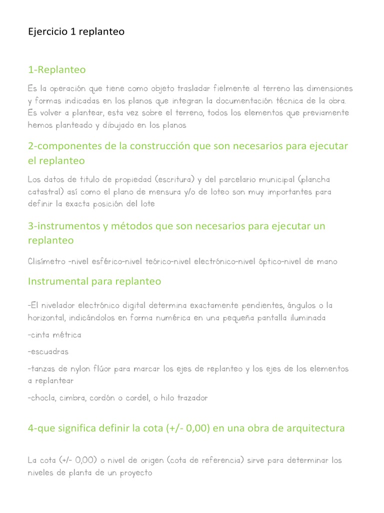 Ejercicio 1 Replanteo | PDF