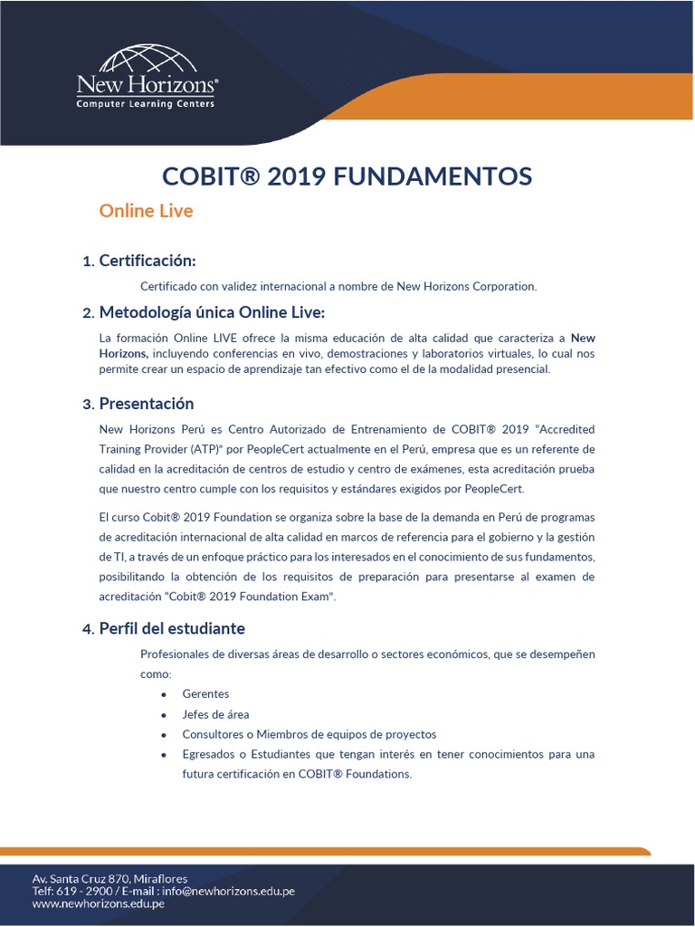 Cobit 2019 Fundamentos - 21 Horas Cronológicas | PDF | Cobit | Aprendizaje Cobit 2019 Fundamentos - 21 Horas Cronológicas | PDF | Cobit | Aprendizaje