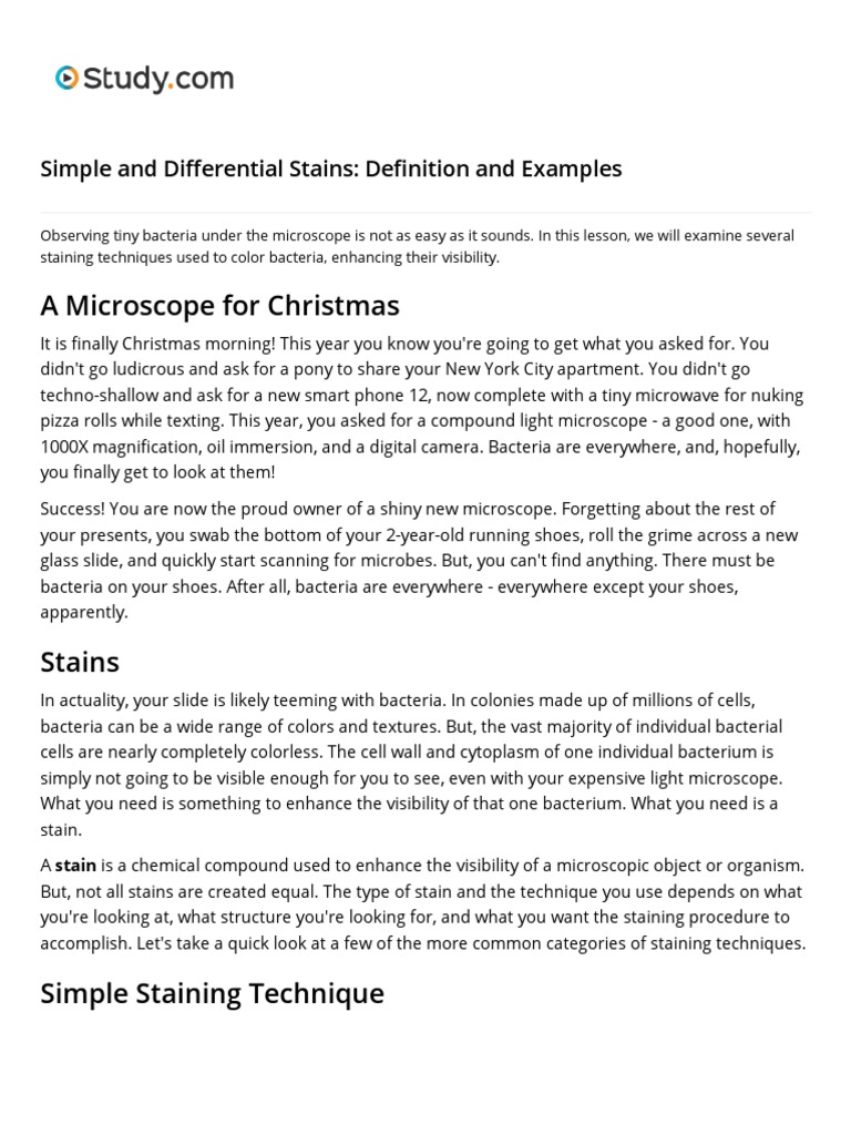 A Microscope For Christmas: Simple and Differential Stains: Definition ...