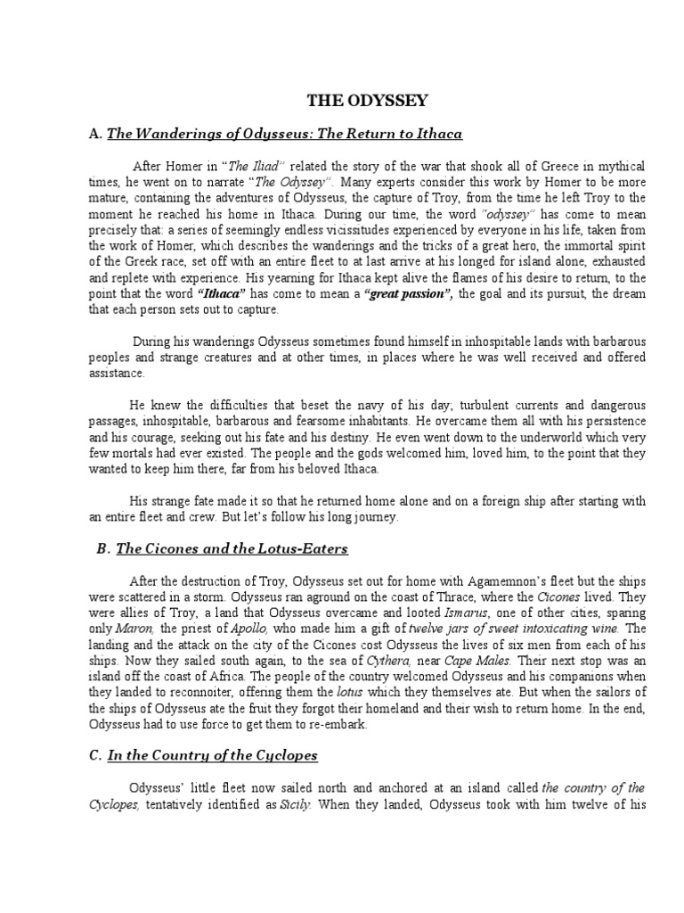 The Odyssey | PDF | Penelope | Trojan War Literature