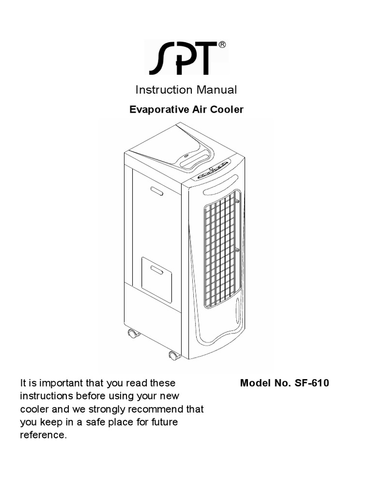 Instruction Manual: Evaporative Air Cooler | PDF | Water | Manufactured ...