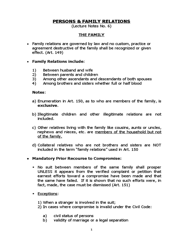 Family Relations and Legal Framework | PDF | Family | Legitimacy ...