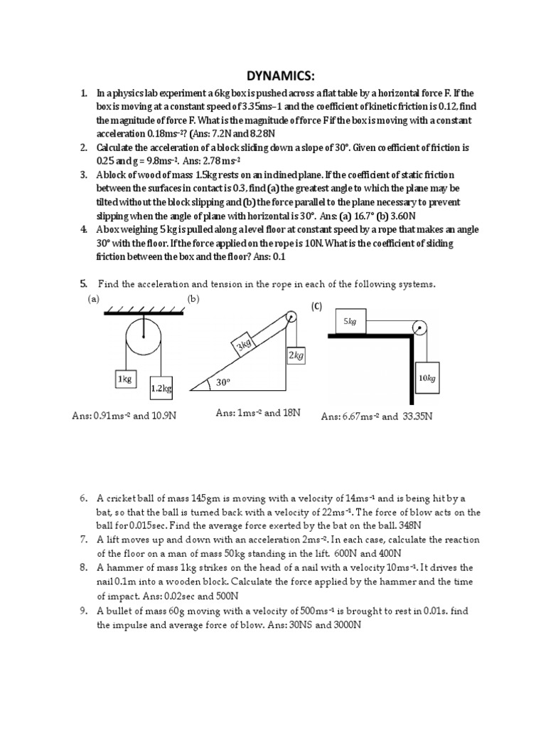 Dynamics Problems and Solutions | PDF