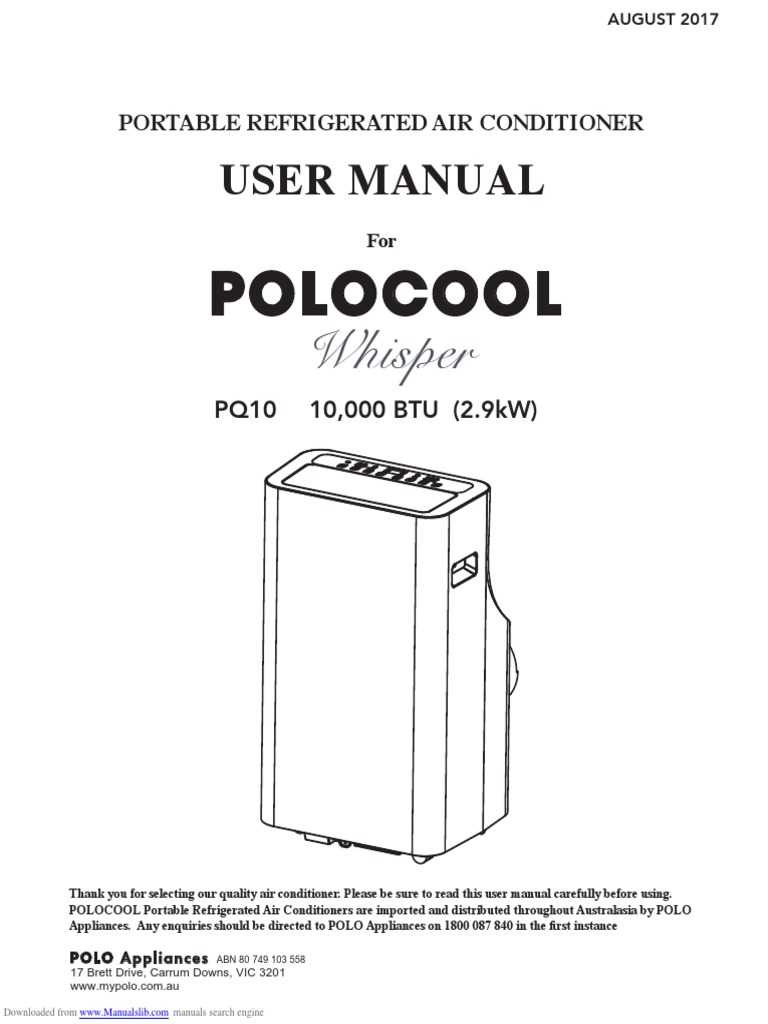 User Manual: Polocool | PDF | Air Conditioning | Ac Power Plugs And Sockets