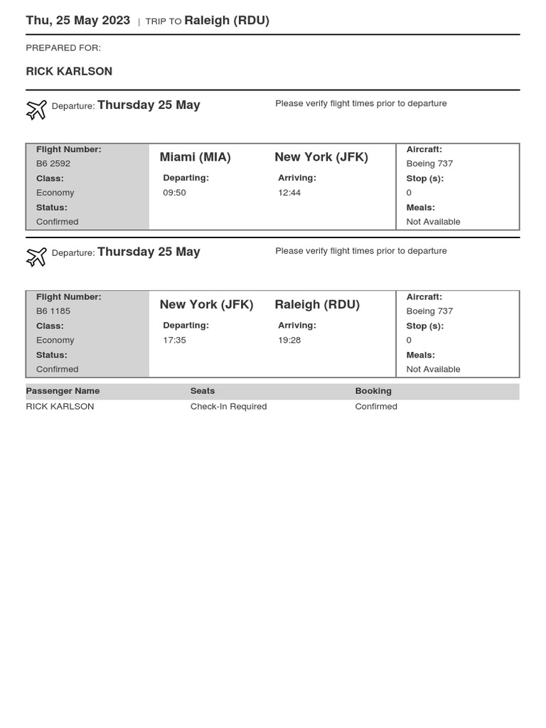 Booking Confirmation | PDF