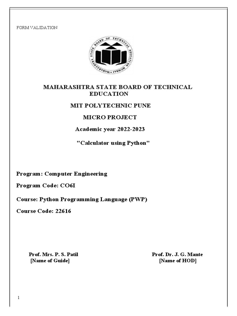 Python Microproject | PDF | Programming | Computer Program Python Microproject | PDF | Programming | Computer Program