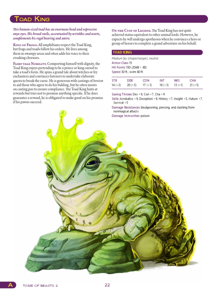The Toad King | PDF | Frog