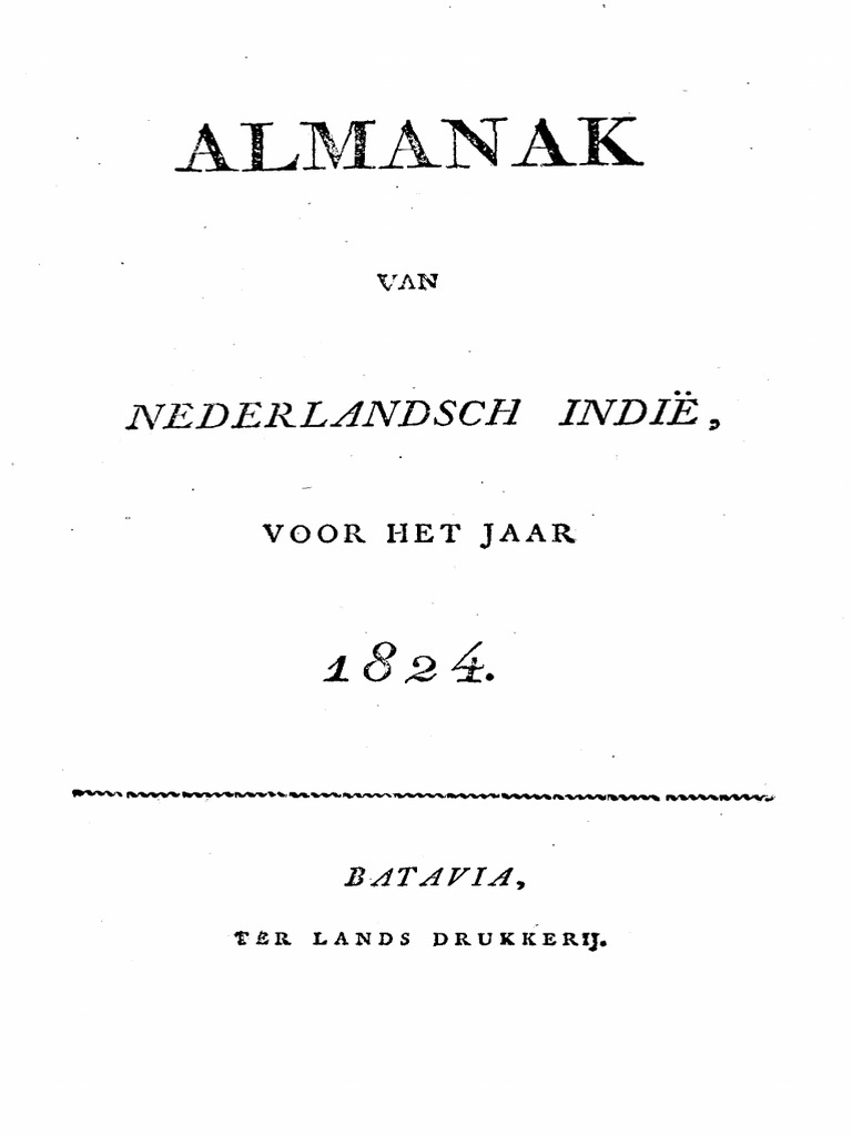 Almanak: Nederlandsch Indïê | PDF