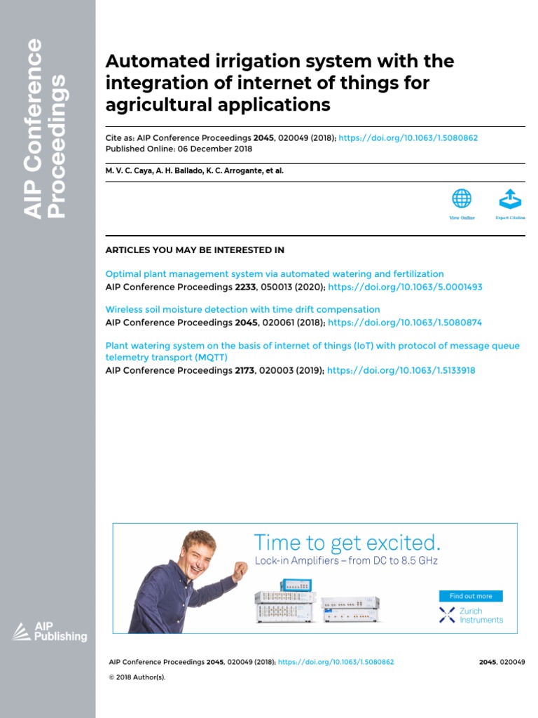 Automated Irrigation System With The Integration of Internet of Things ...