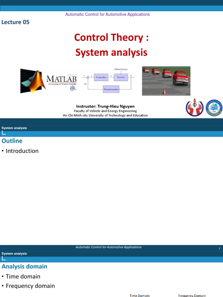 Lecture 05 Control Theory - System Analysis | PDF | Control Theory ...