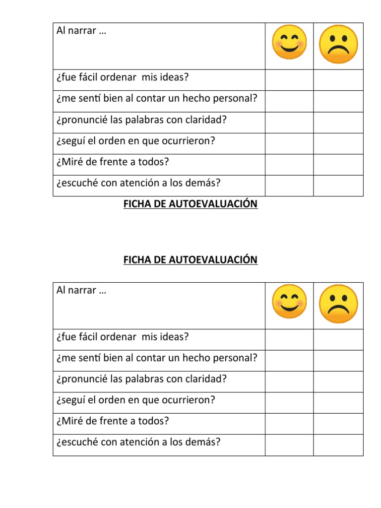 Ficha de Autoevaluación - Com | PDF