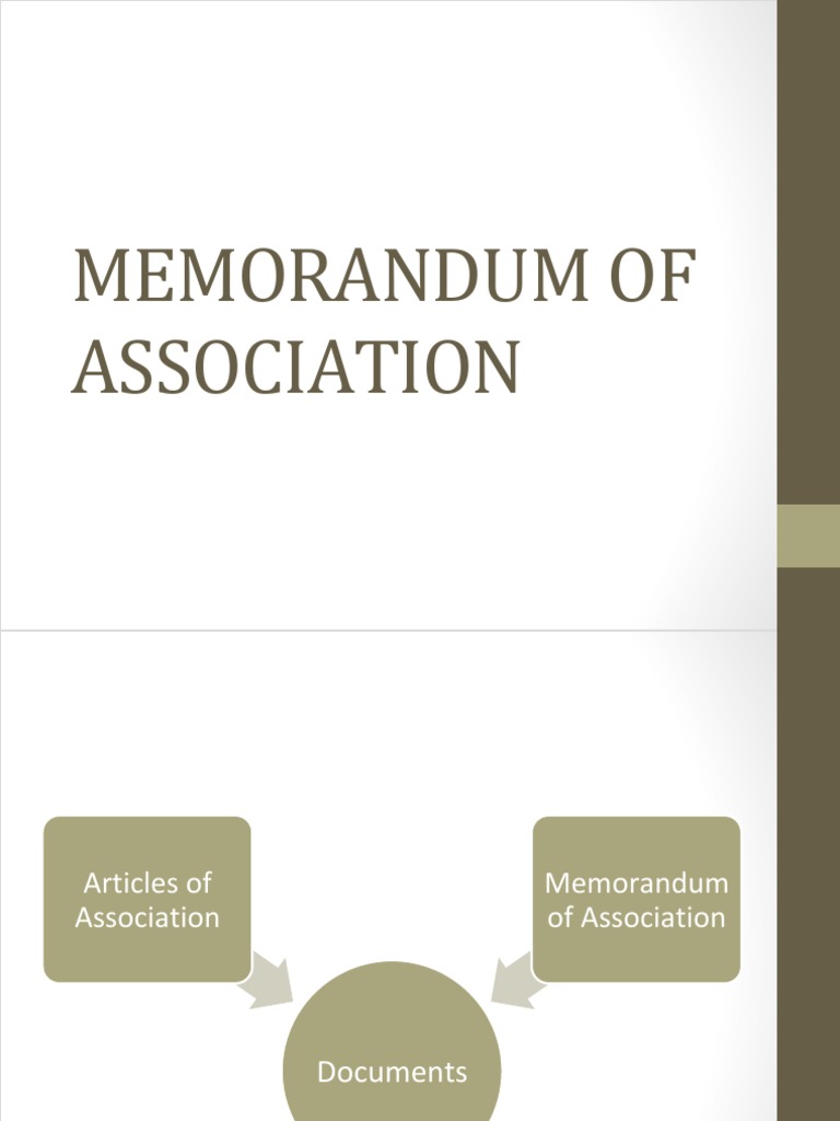 Memorandum of Association | PDF | Companies | Equity (Finance)