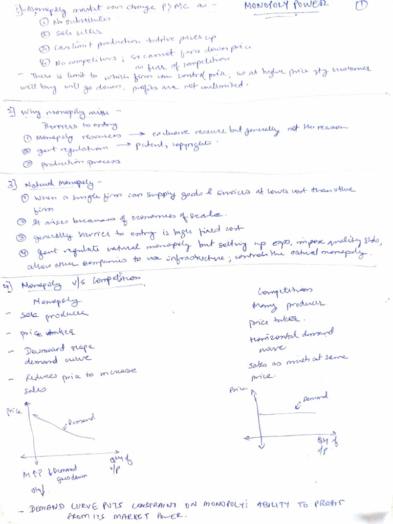 Monopoly Power Analysis and Formula | PDF