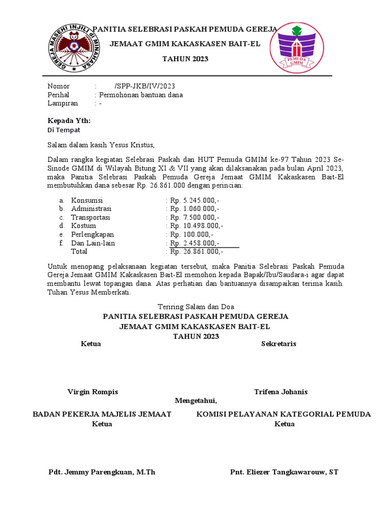 Kepada Yth:: Di Tempat | PDF