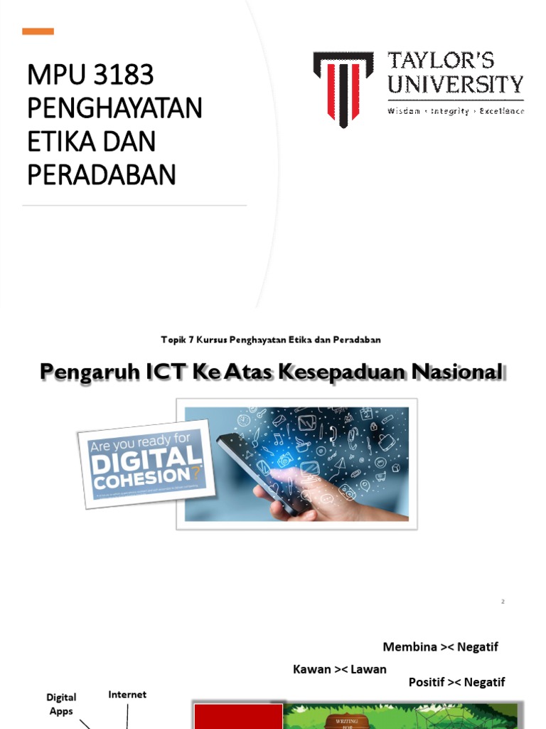 Topik 7 Teknologi Maklumat Dan Komunikasi Penggerak Kesepaduan Nasional ...