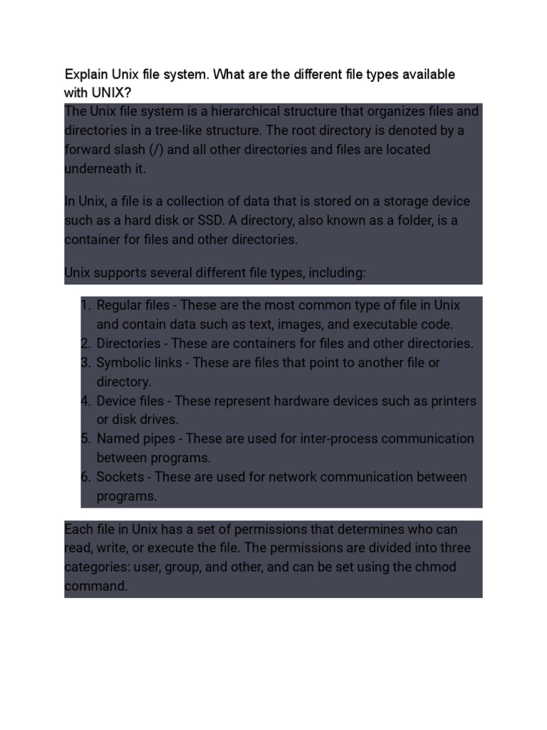Understanding Unix File System and Types | PDF | Computer Data Storage ...