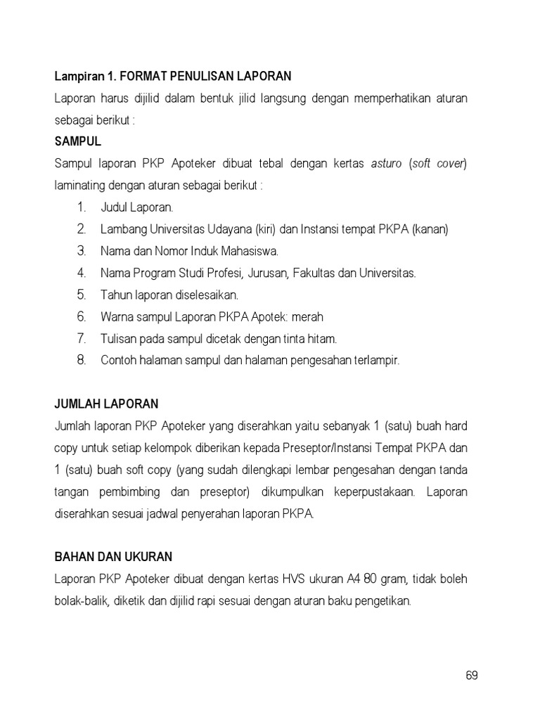 Contoh Format Laporan PKP Apoteker | PDF | Kesehatan Holistik
