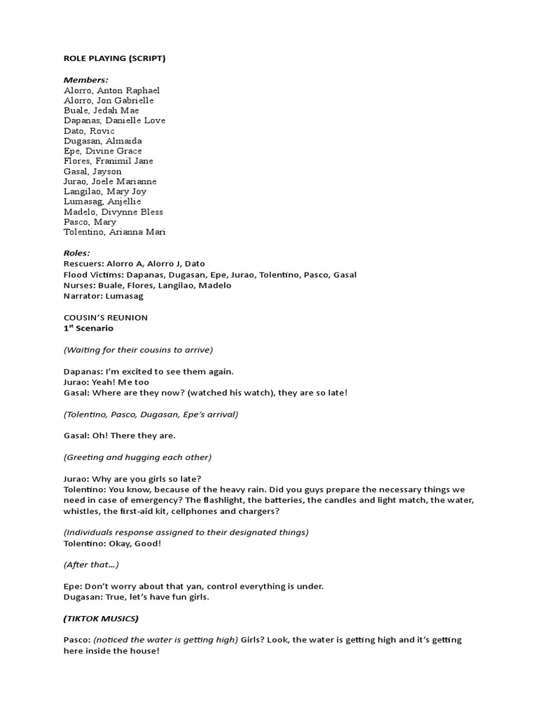 Role Playing Script | PDF