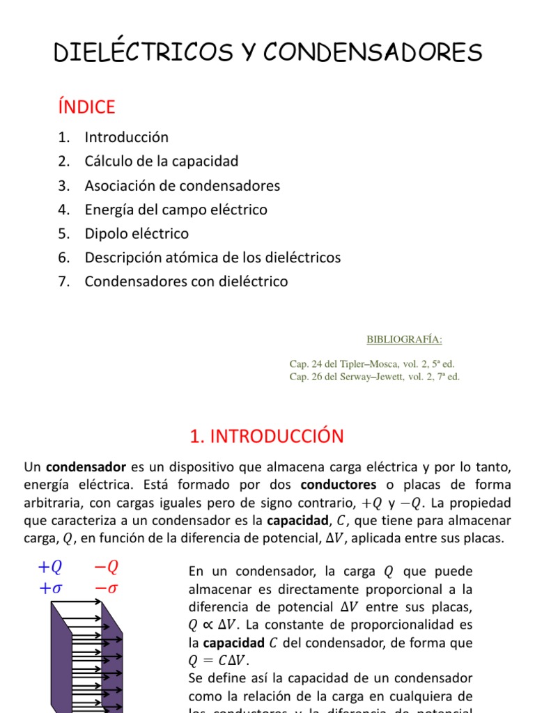 Dieléctricos y Condensadores: Fundamentos | PDF