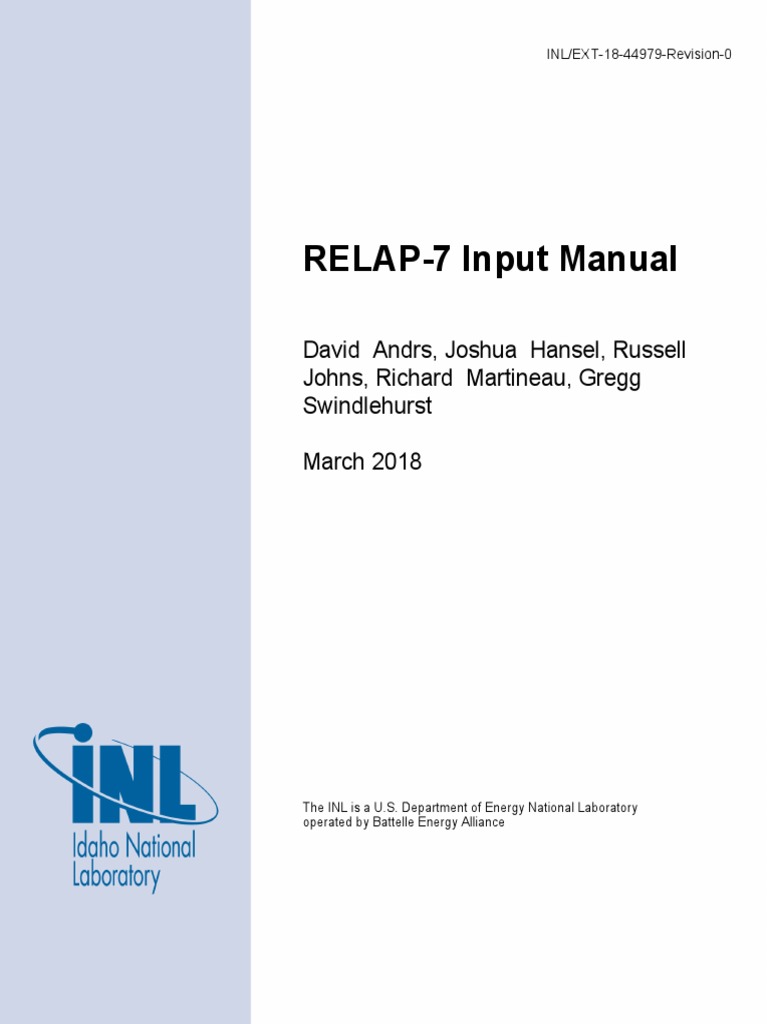 Input Manual RELAP7 | PDF | Parameter (Computer Programming) | Differential Equations