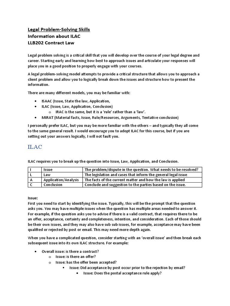 LEARN_Legal problem solving (ILAC) | PDF