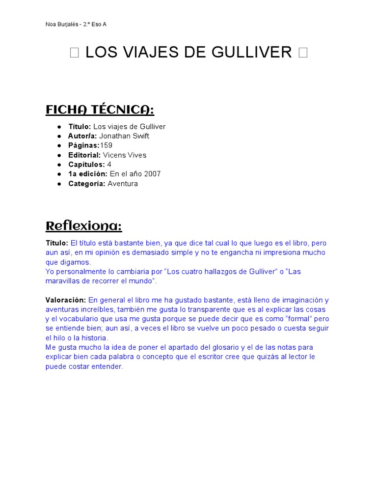 Gulliver Pdf Viajes De Gulliver