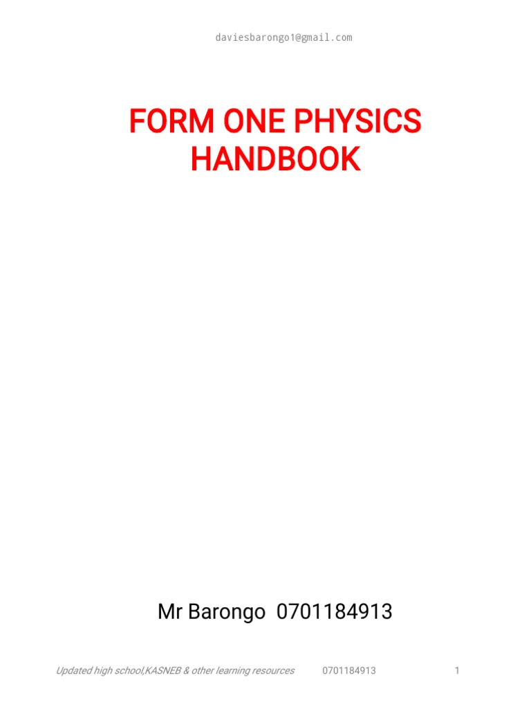 FORM 1 PHYSICS NOTES(1) | PDF