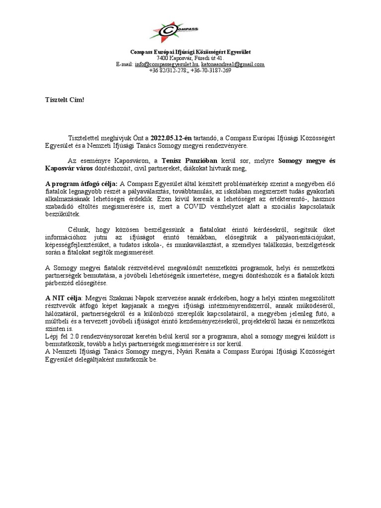 NIT 2022.05.12 Csütörtök Compass 1 | PDF