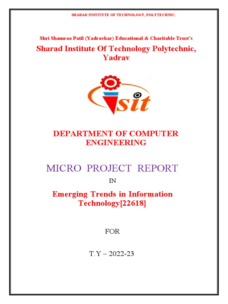 Micro Project Report: Sharad Institute of Technology Polytechnic ...