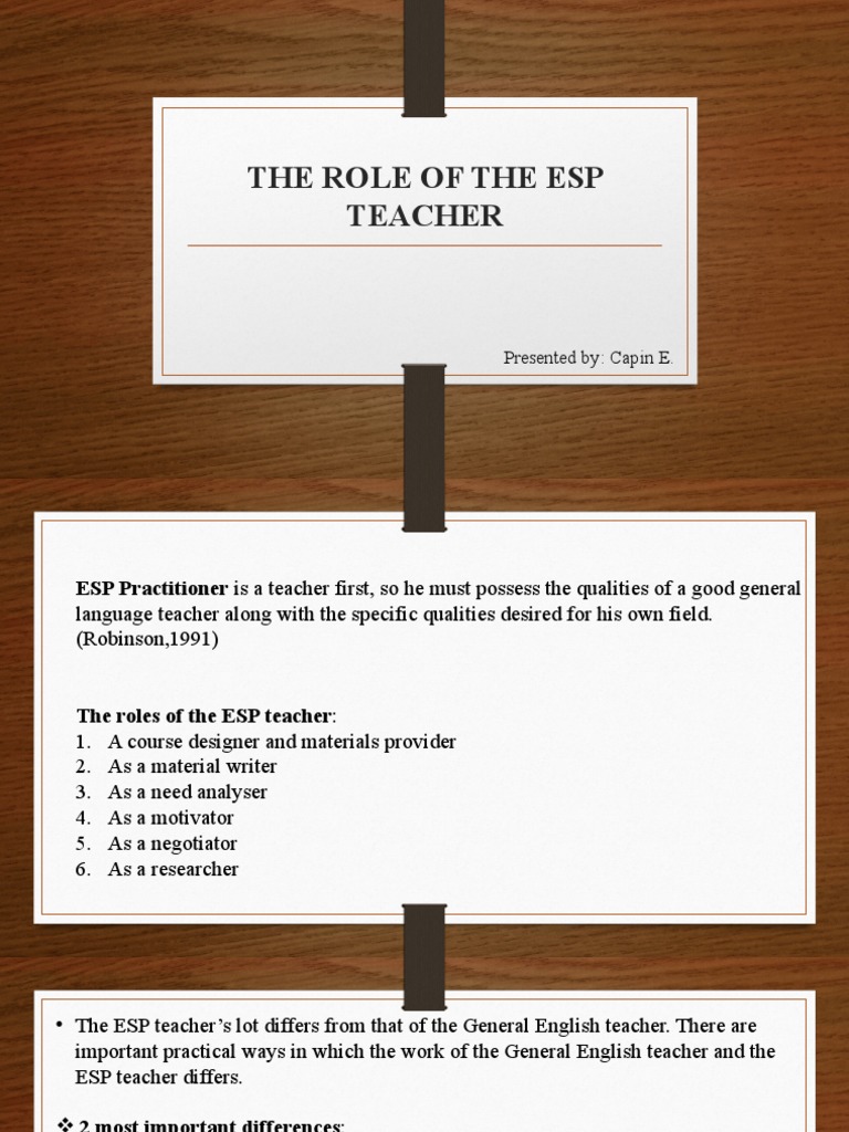 The Role of The Esp Teacher | PDF
