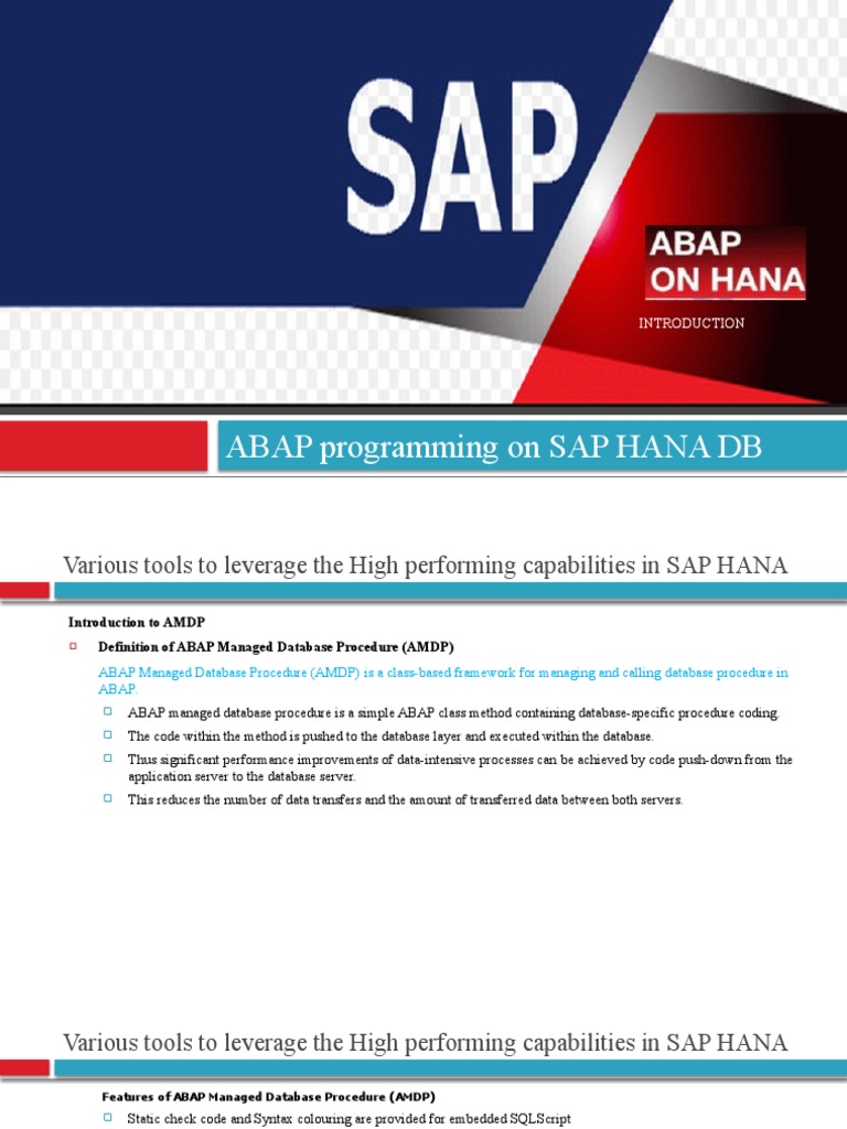 Abap Programming On Sap Hana Db Pdf Method Computer Programming 2045
