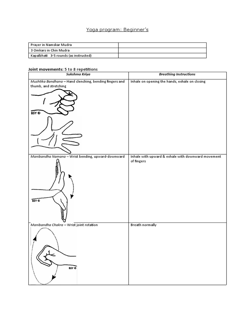 Beginner yoga program for relaxation | PDF | Breathing | Yoga