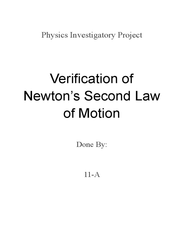 Verify Newton's Second Law | PDF