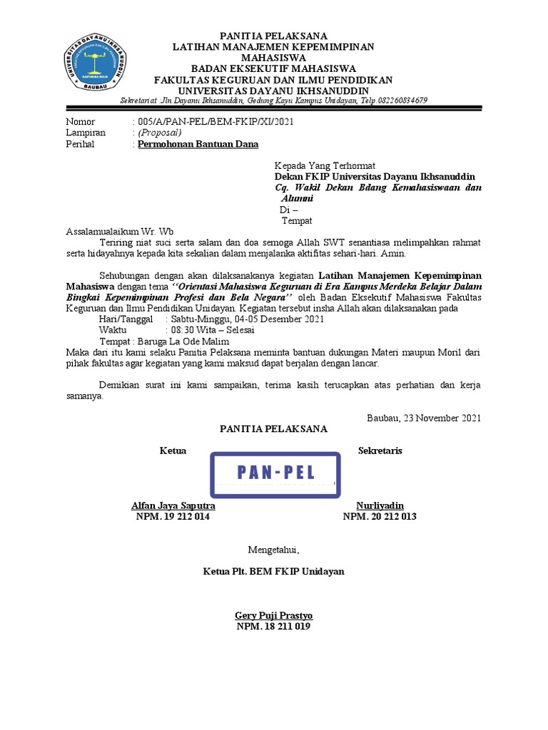 Proposal Bem Fkip-1 - 103901 | PDF