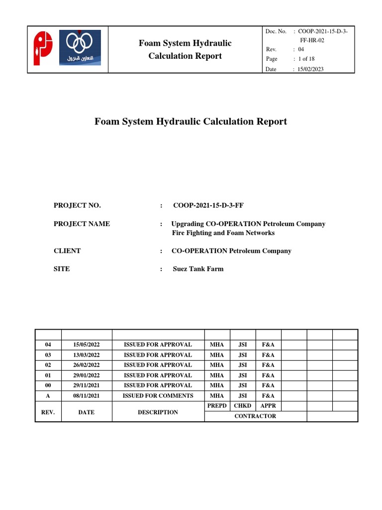 Foam System Hydraulic Calculation Report | PDF