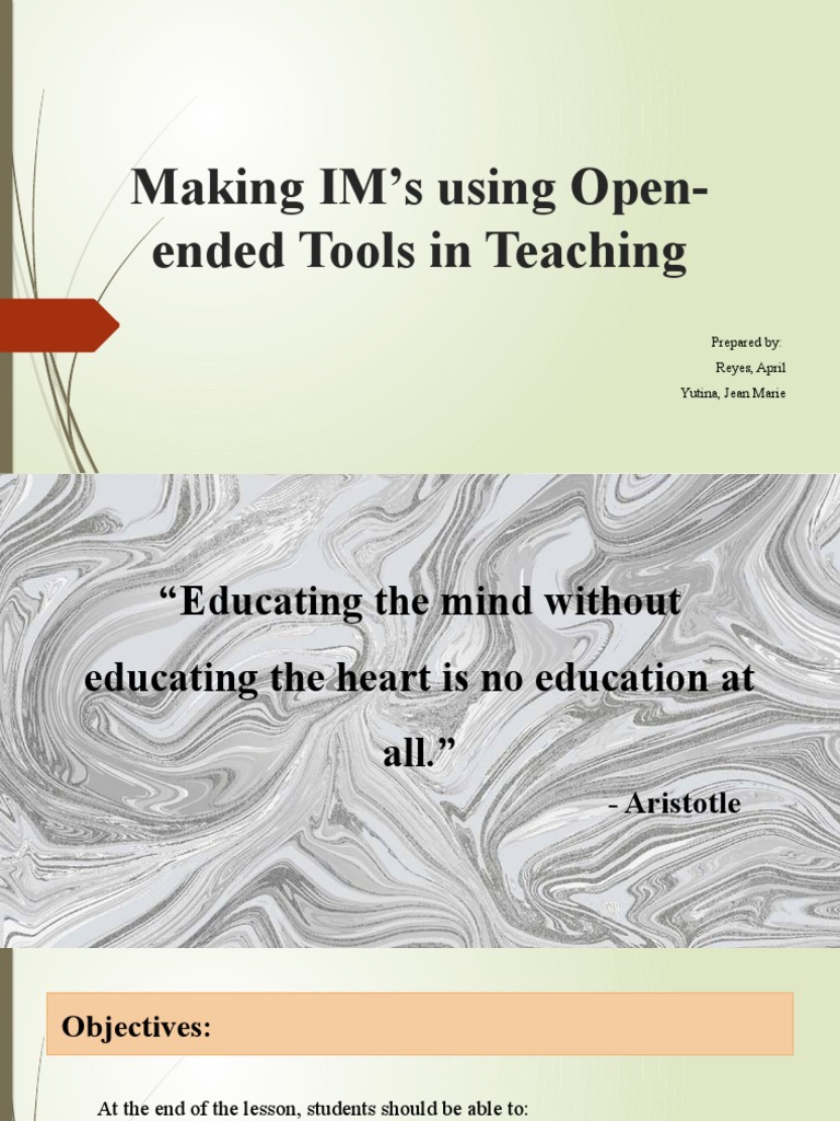 MAKING IMs USING OPEN-ENDED TOOLS | PDF | Career & Growth