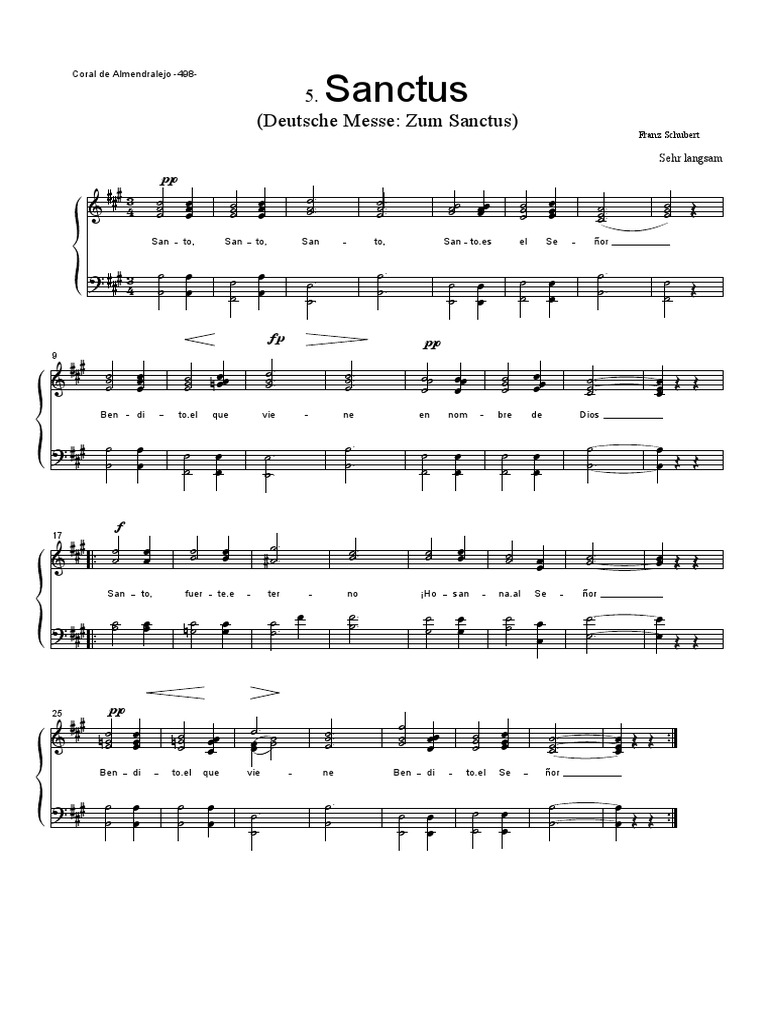 Zum Sanctus (Schubert) LA | PDF | Mass (Liturgy)