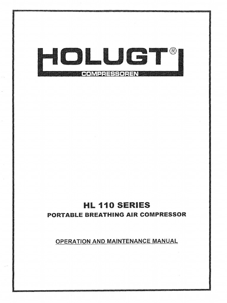 Holugt HL110 Series Operation and Maintenance Manual | PDF | Piston ...