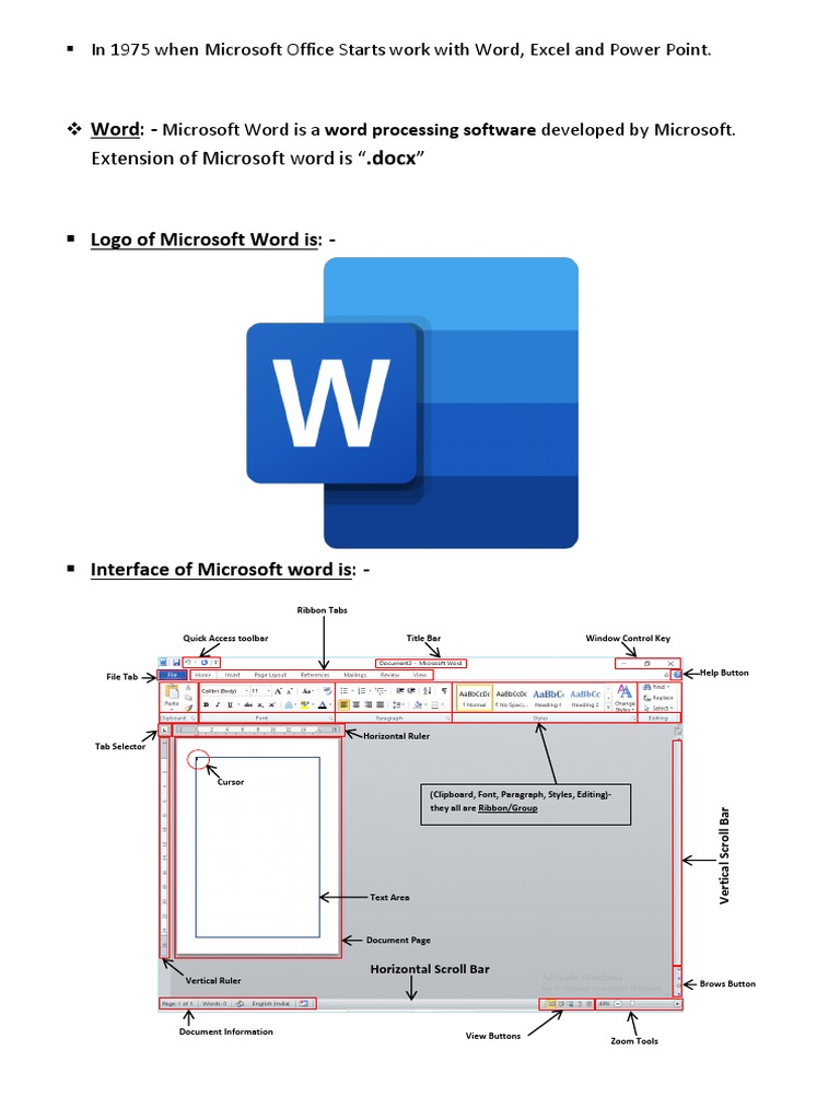 Microsoft Word Interface Components | PDF