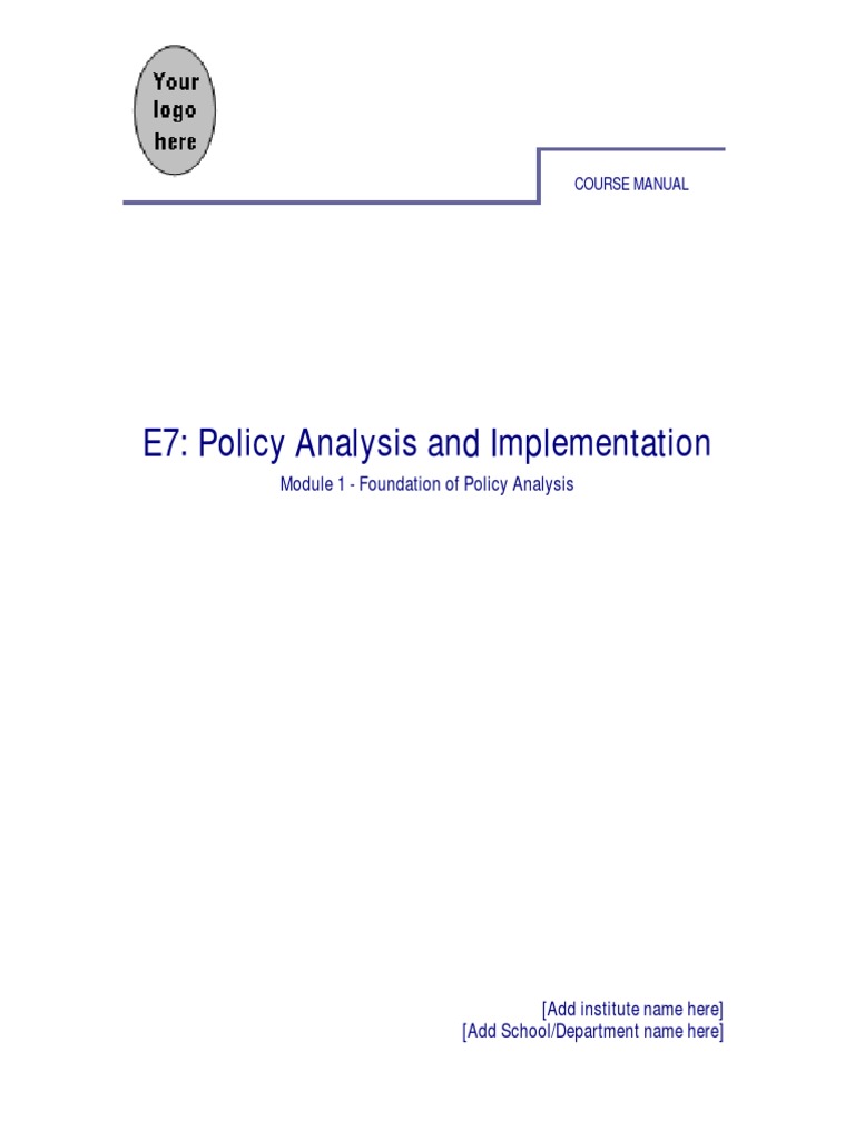 Module - Policy Analysis and Implementation | Download Free PDF | Policy | Policy Analysis