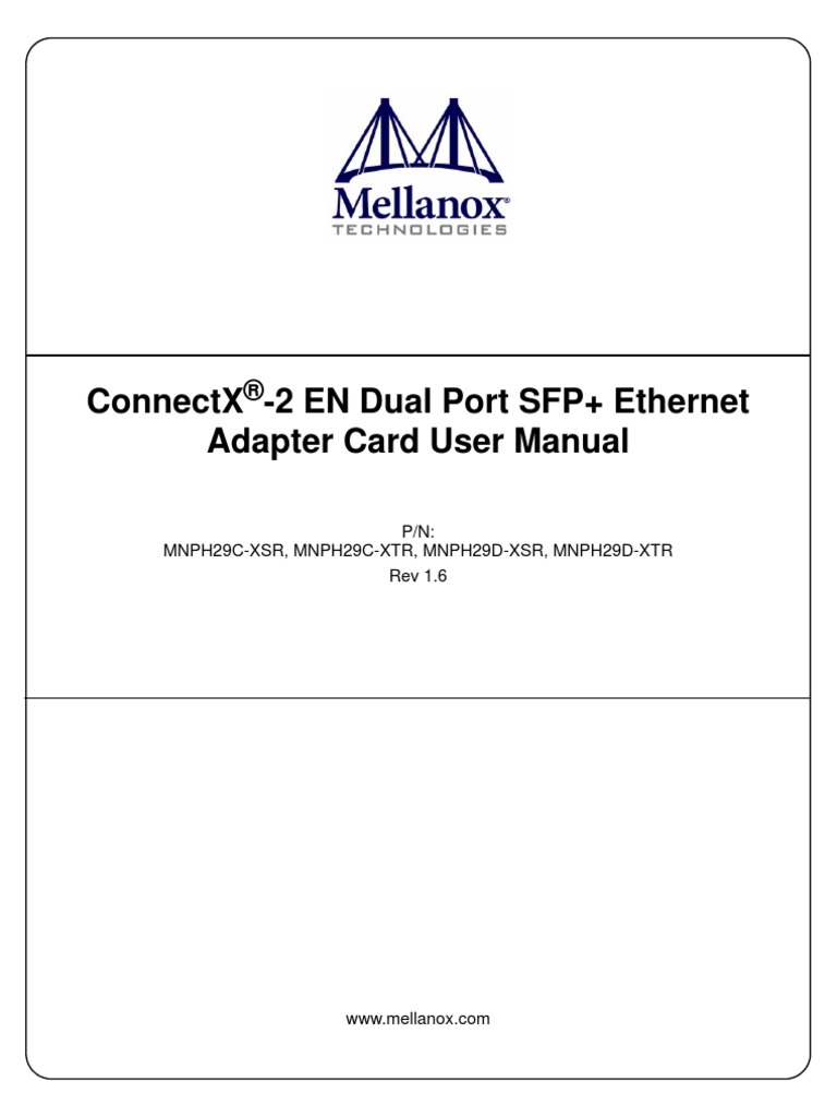 ConnectX-2 EN User Manual | PDF | Network Interface Controller | Flash Memory