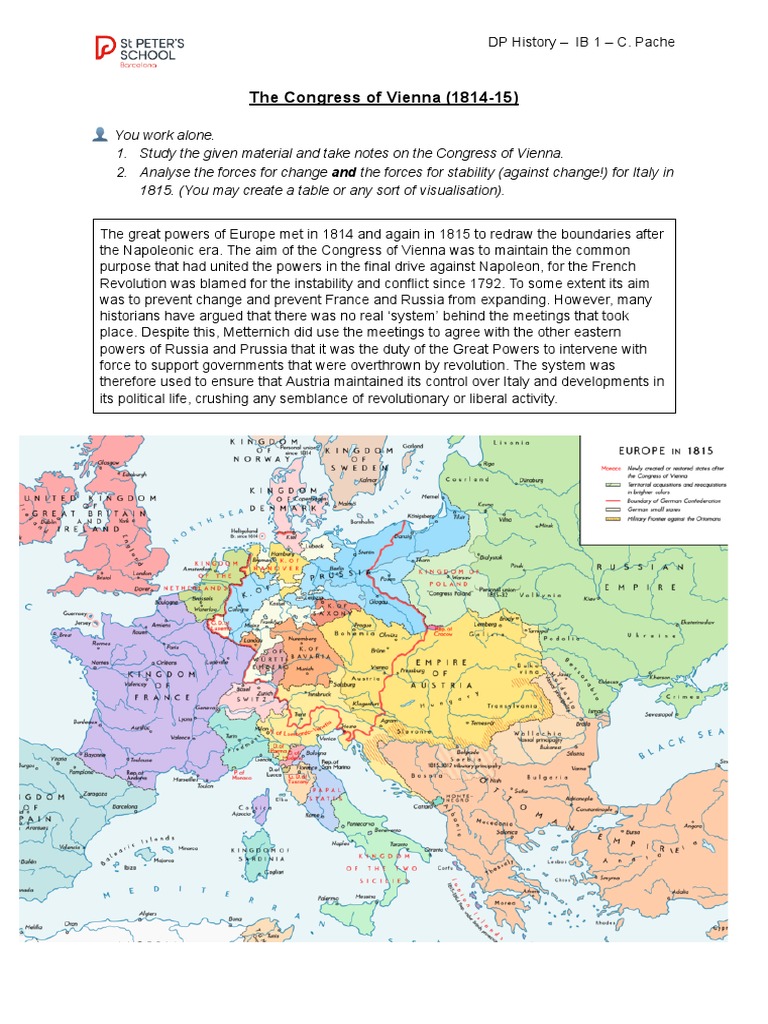 The Congress of Vienna - B) Germany | PDF