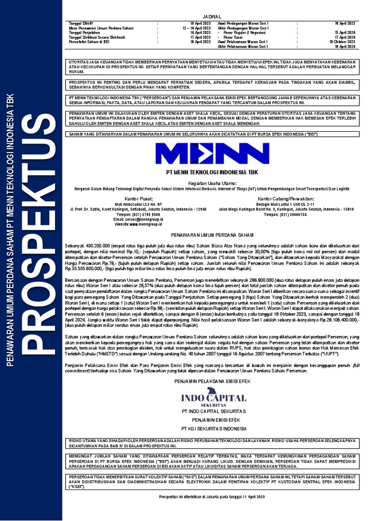 33 - Menn Prospektus Ipo 2023 | PDF