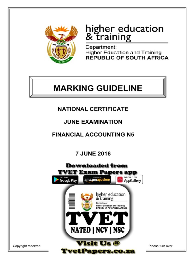 N5 Financial Accounting June 2016 Memorandum | PDF
