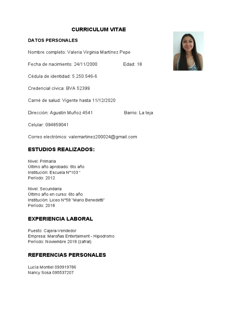 Curriculum Vitae: Datos Personales | PDF