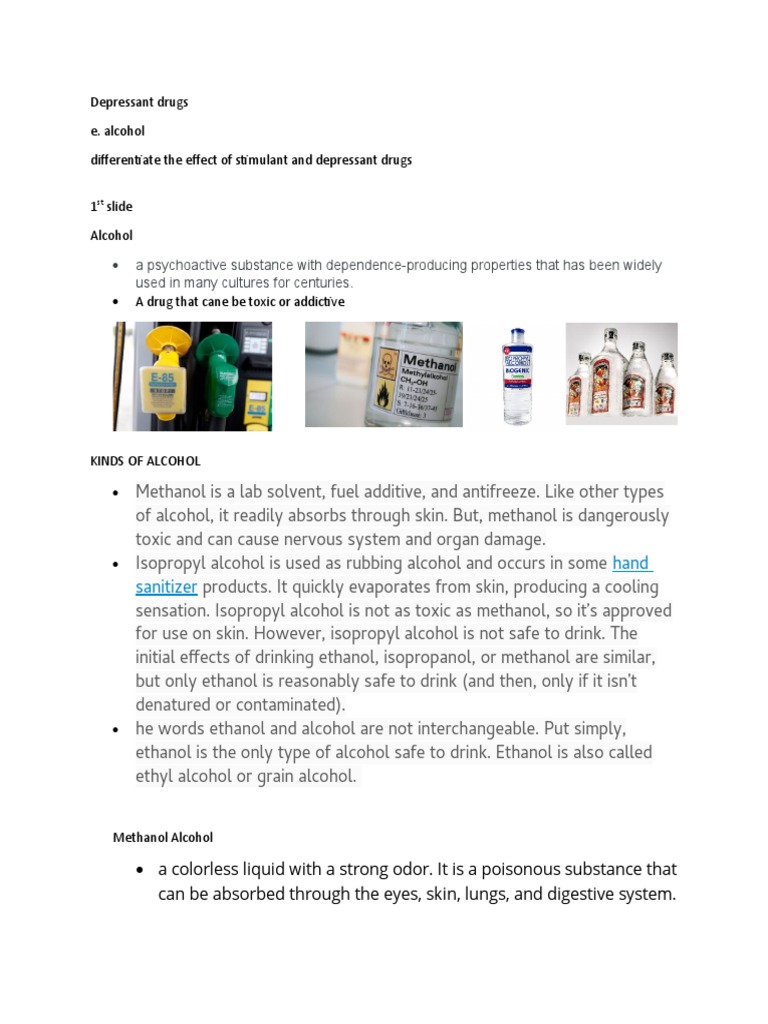 Understanding Alcohol Types and Toxicity | PDF | Ethanol | Chemical ...