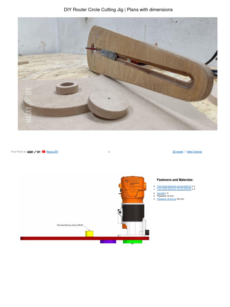DIY Router Circle Cutting Jig Plans | PDF | Home & Garden | Art