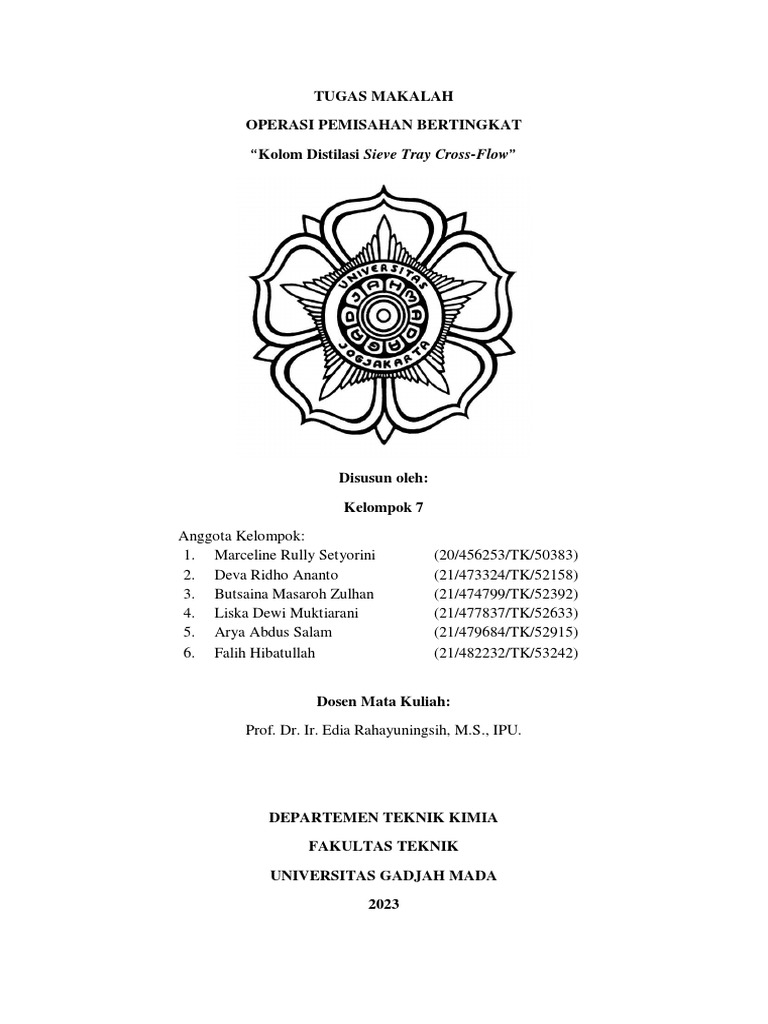 Kolom Distilasi Sieve Tray Cross Flow | PDF