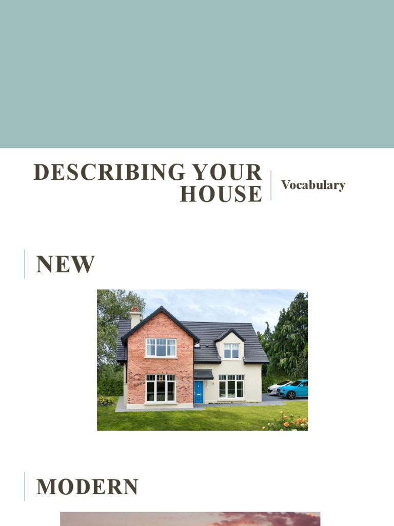 Describing Your House Vocabulary Picture Dictionaries - 124087 | PDF | Art